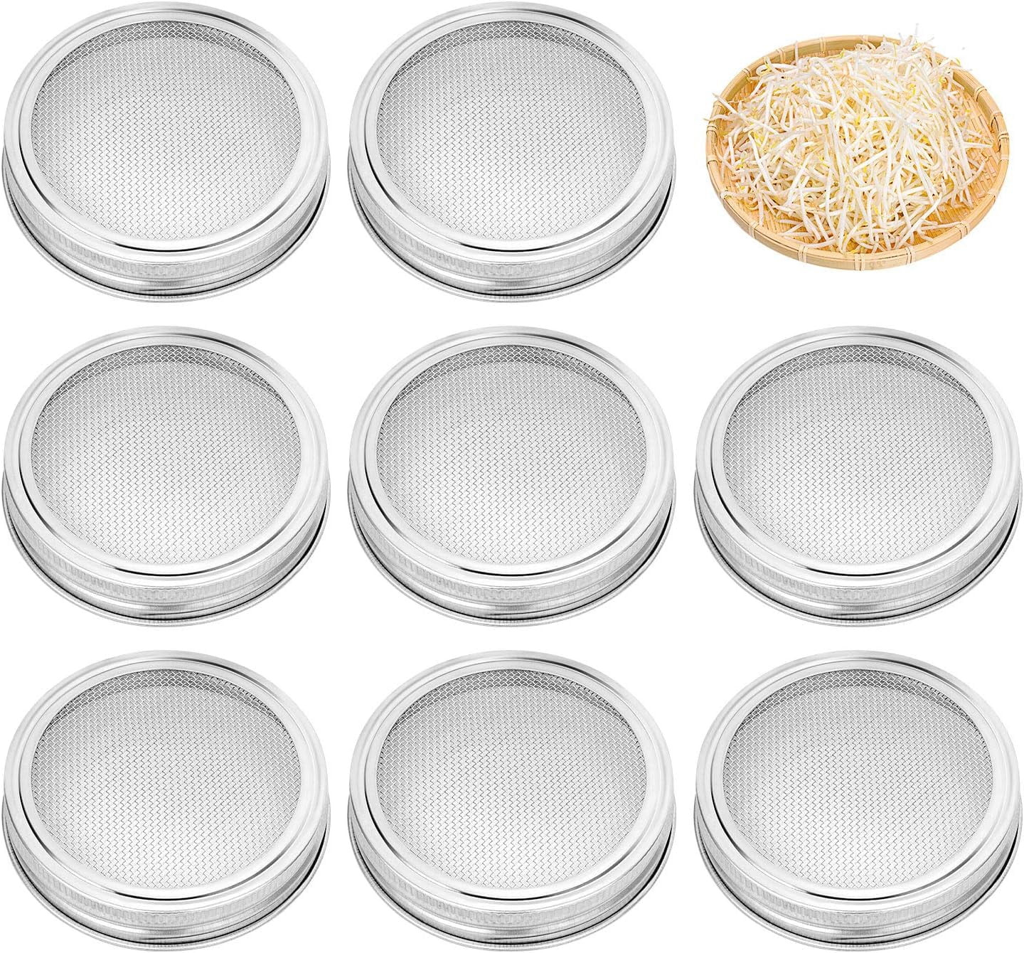 Sprouting Kit with Multi-Purpose Use, Stainless Steel Sprouting Jar ...