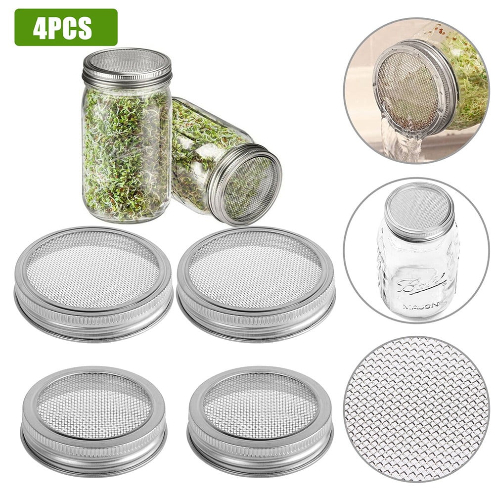 Sprouting Lids Stainless Steel Mesh Lid Sprouting Strainer Lids Kit for ...