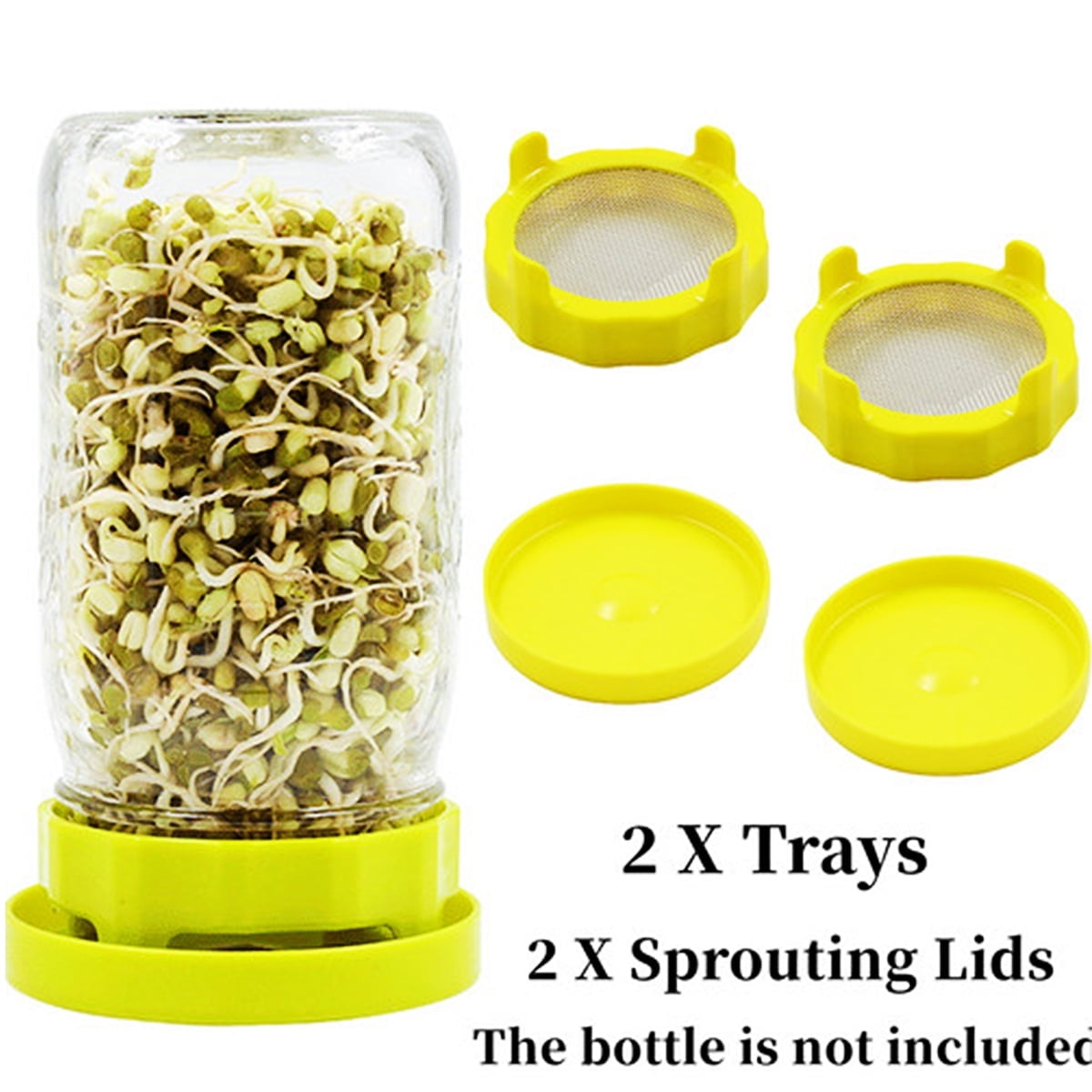 Wide Mouth Mason Jars Sprouting Lids Kit with Stainless Steel Screens ...