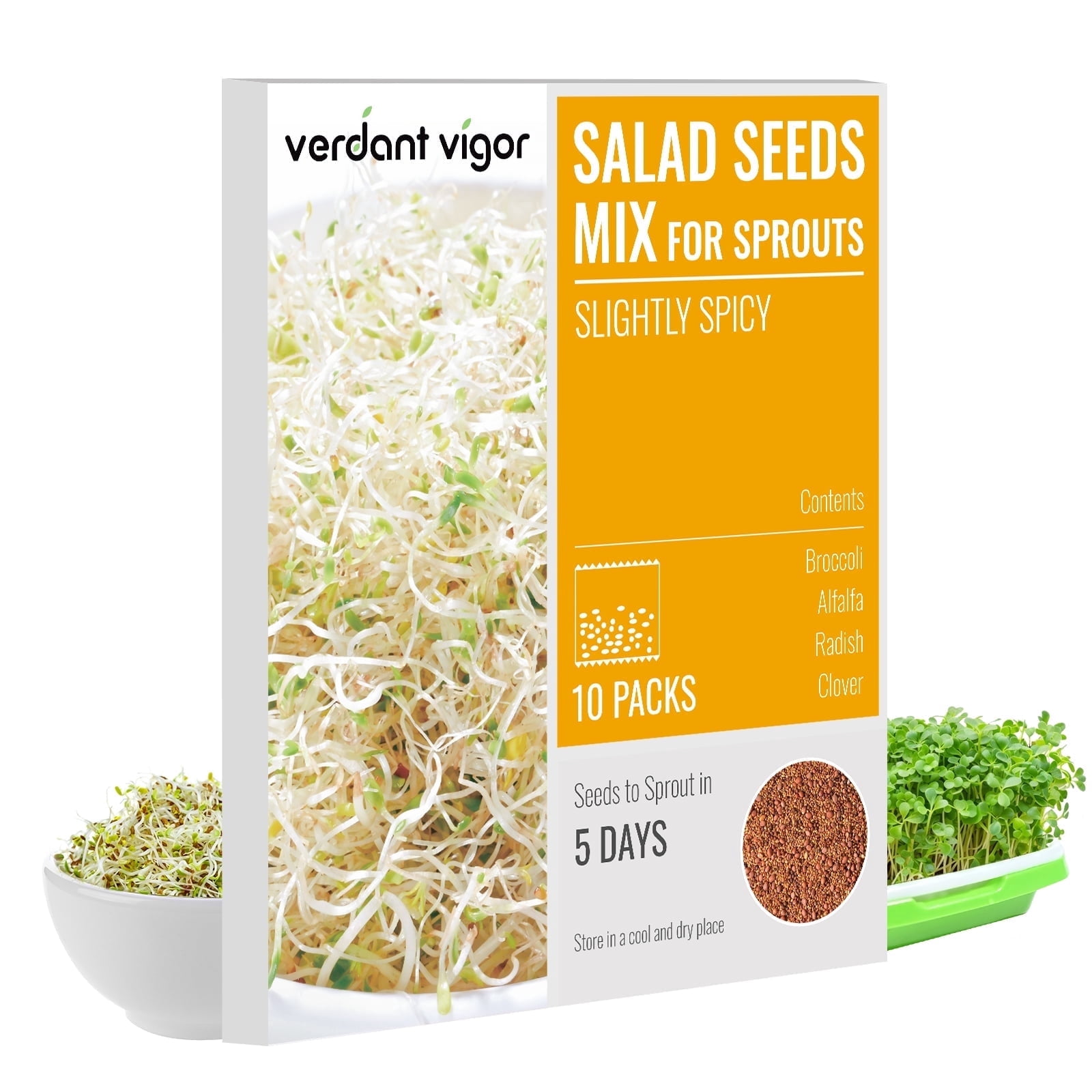 Sprouting Seeds - Salad Blend Variety- Non-GMO, USA Grown Microgreens ...