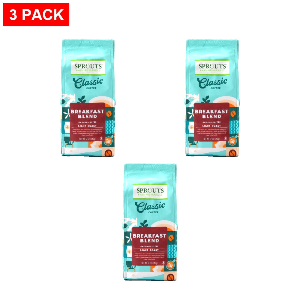 Sprouts Breakfast Blend Light Roast Ground Coffee 12 oz (Pack of 3 ...