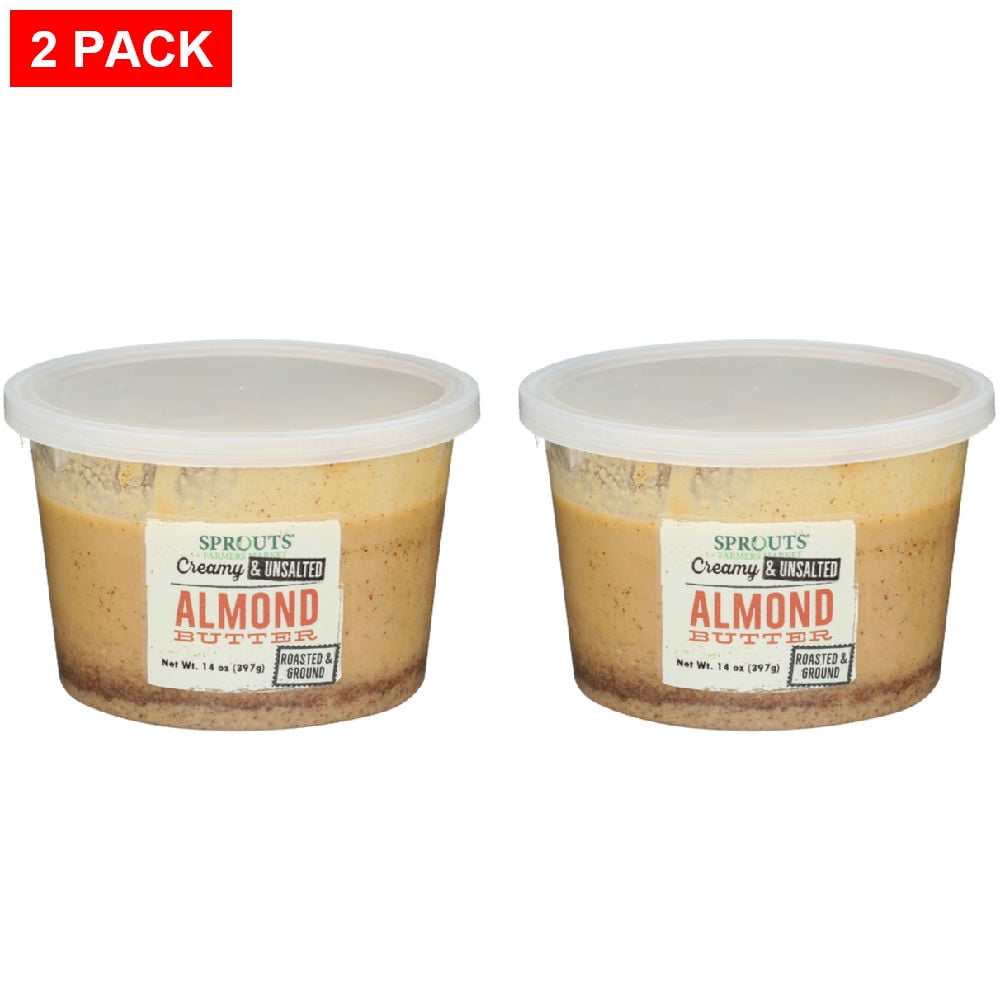 Sprouts Creamy and Unsalted Almond Butter 14 oz (Pack of 2) - Walmart.com