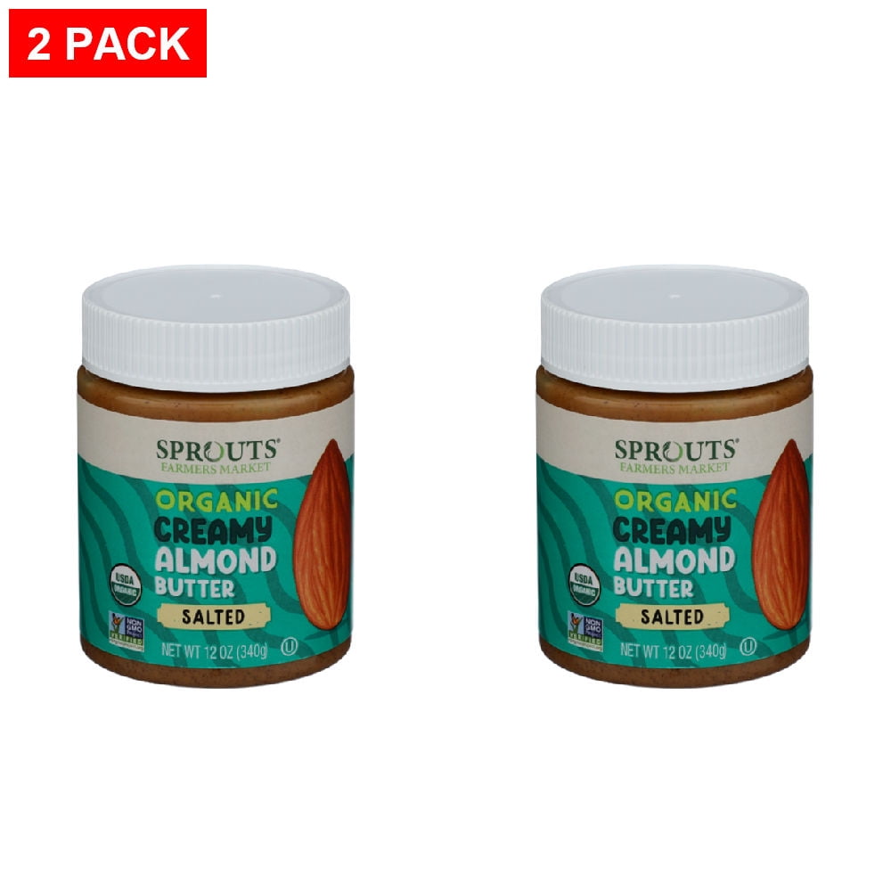 Sprouts Organic Creamy Salted Almond Butter 12 oz (Pack of 2) - Walmart ...