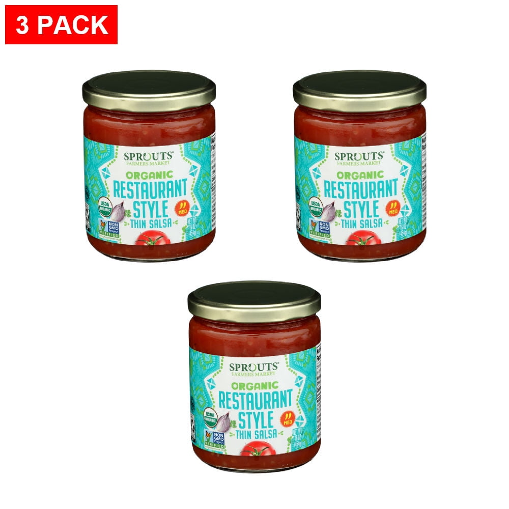 Sprouts Organic Restaurant Style Salsa 16 oz (Pack of 3) - Walmart.com