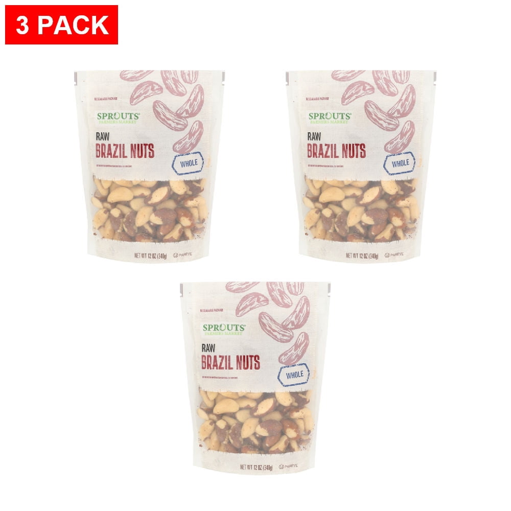 Sprouts Raw Whole Brazil Nuts 12 oz (Pack of 3) - Walmart.com
