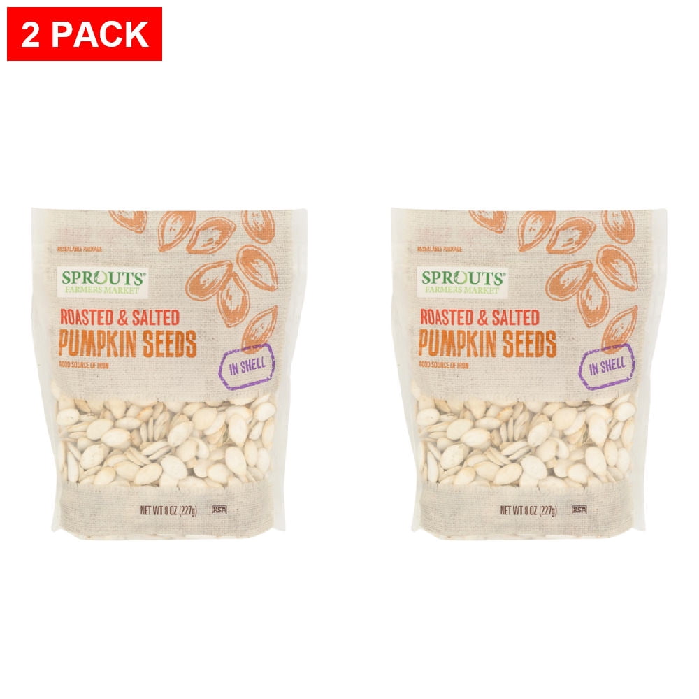 Sprouts Roasted Salted In Shell Pumpkin Seeds 8 oz (Pack of 2 ...