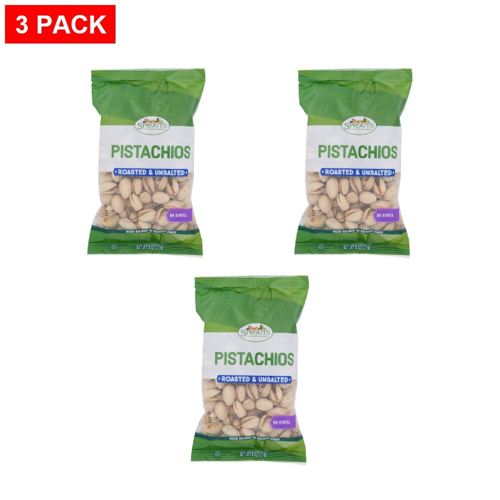 Sprouts Roasted Unsalted Pistachios In Shell 8 oz (Pack of 3) - Walmart.com