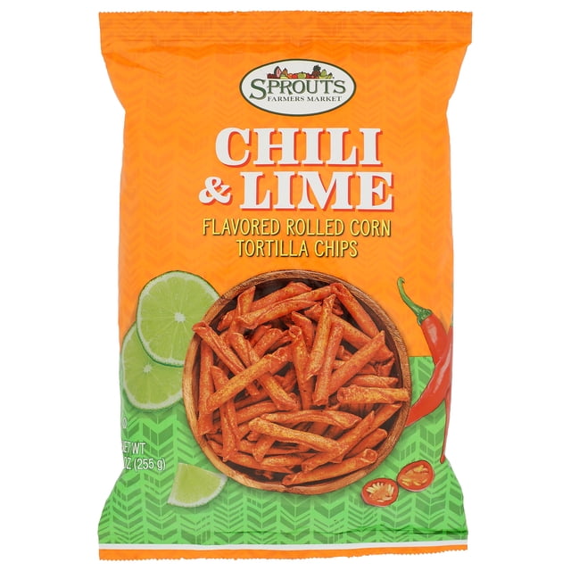 Sprouts Rolled Corn Tortilla Chips, Chili & Lime, Whole Grain, Kosher ...