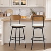 Spruce & Spring Counter Height Swivel Barstool with Curved Back and ...