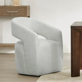 Spruce & Spring Modern Upholstered Dining Arm Chair with Casters No ...