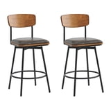 Spruce & Spring Counter Height Swivel Bar Stool with Wood Back and ...