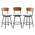 Spruce & Spring Counter Height Swivel Bar Stool with Wood Back and ...