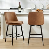 Spruce & Spring Counter Height Swivel Barstool with Curved Back and ...