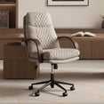 Spruce & Spring Modern Ergonomic Swivel Office Chair with Bentwood Arms ...