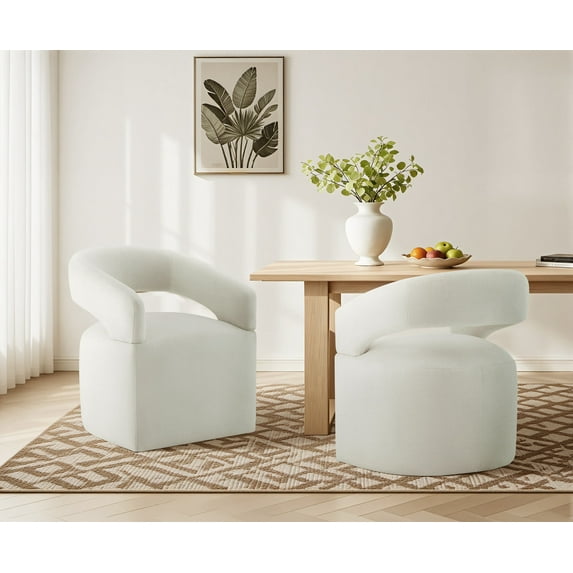 Spruce & Spring Upholstered Dining Chair with Open Back and Hidden ...