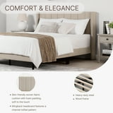 Spruce & Spring Upholstered Platform Bed Frame with Wingback Headboard ...