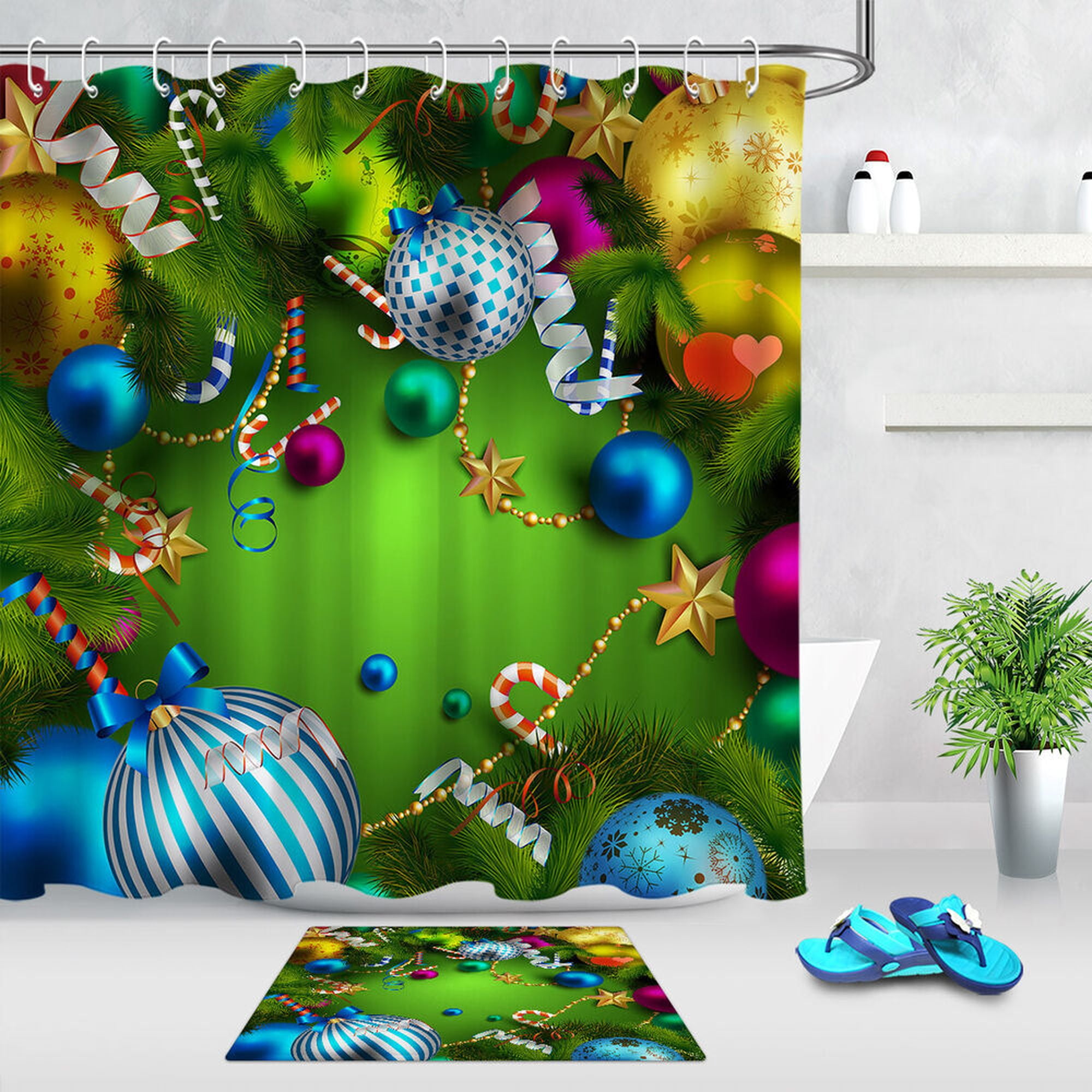 Spruce Up Your Bathroom Decor Fir Branches Shower Curtain Set For A