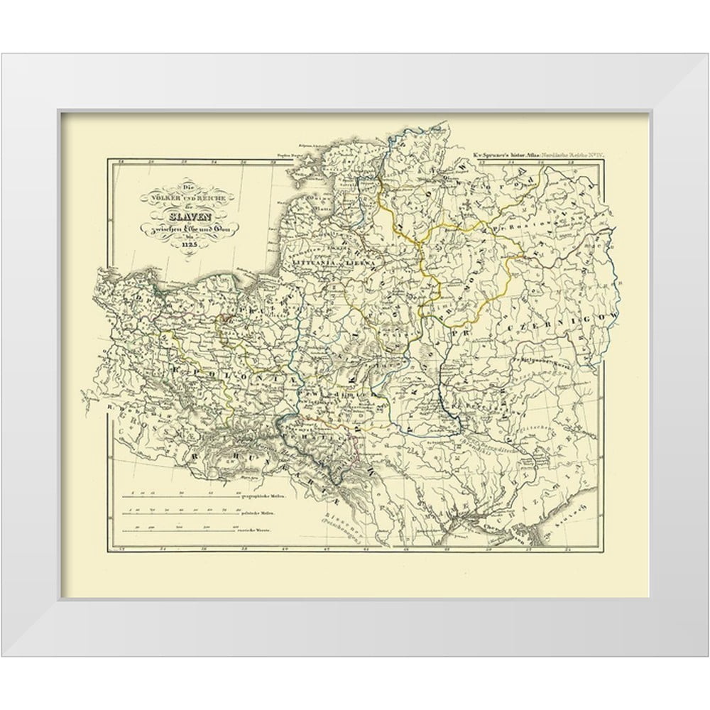 Spruner 14x12 White Modern Wood Framed Museum Art Print Titled - Europe ...