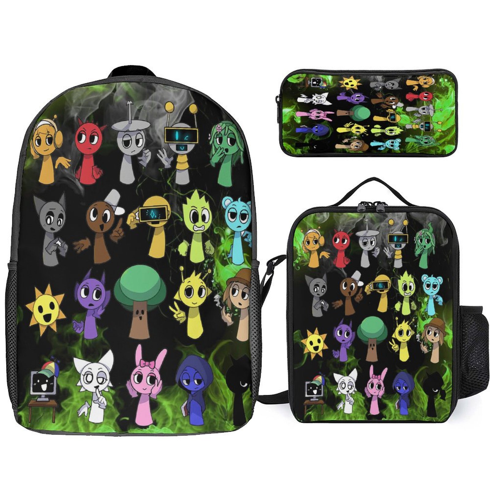 Sprunki 17in Backpack 3 Piece Set Lightweight Shoulder Bag Laptop ...