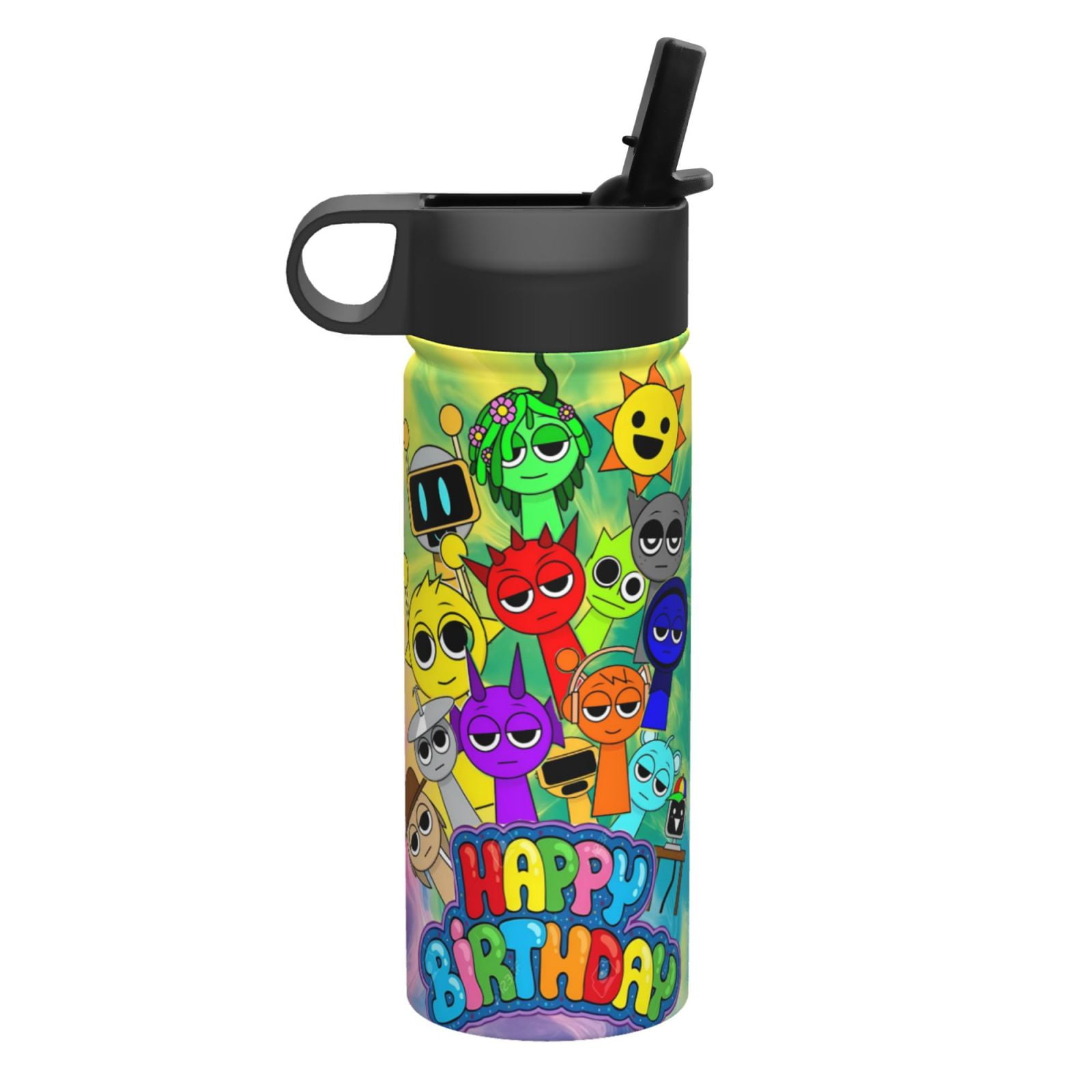 Sprunki 18 Oz Kids Insulated Water Bottle With Straw - Stainless Steel ...