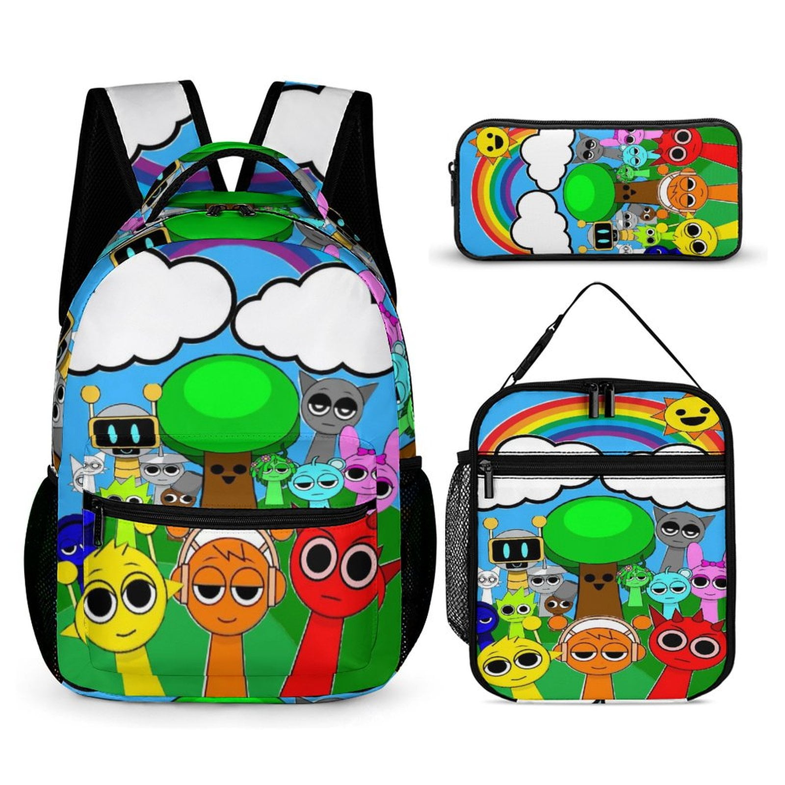 Sprunki 3Pcs Backpacks Sets with Lunch Bag And Pencil Case for Work ...