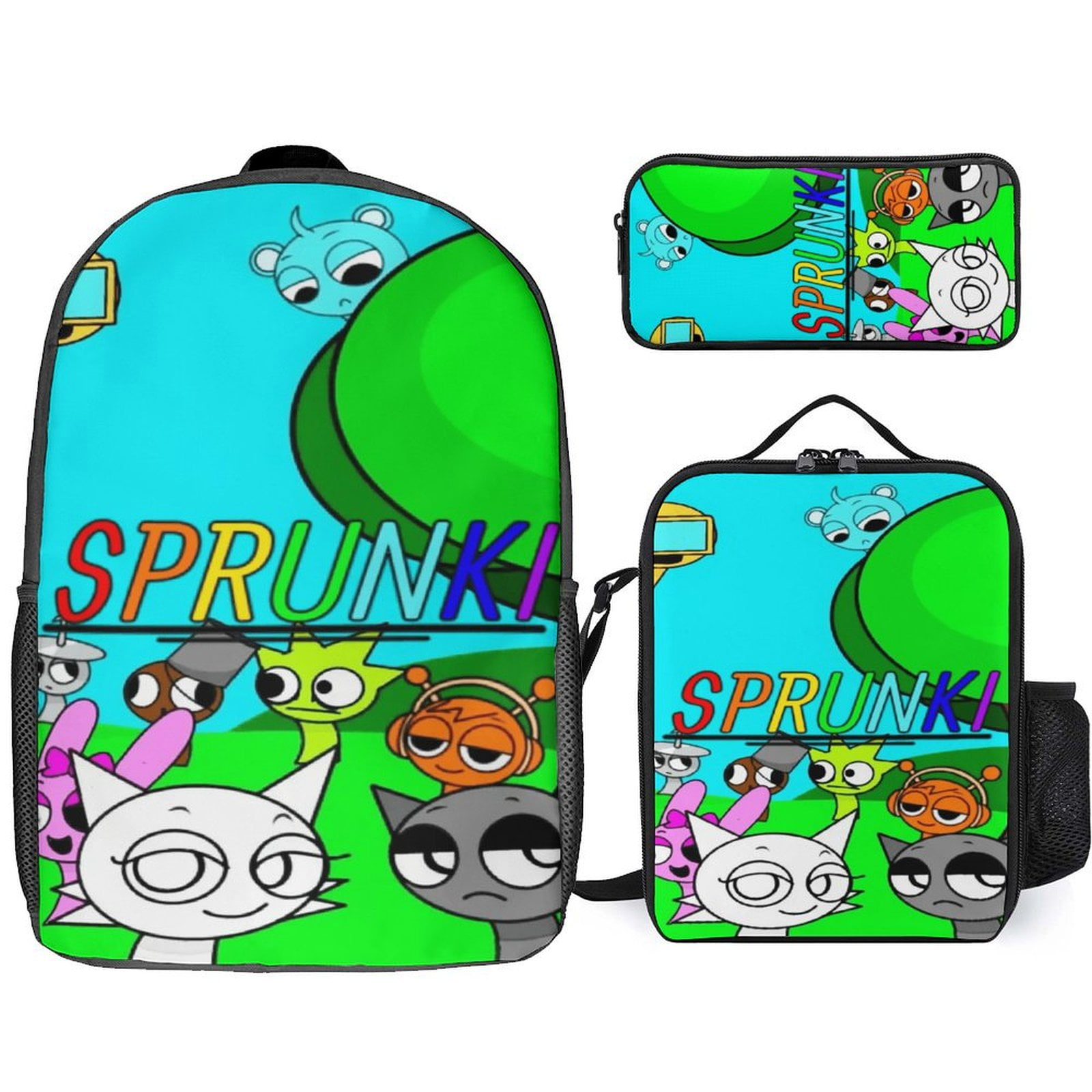Sprunki 3Pcs Backpacks Sets with Lunch Bag And Pencil Case for Work ...