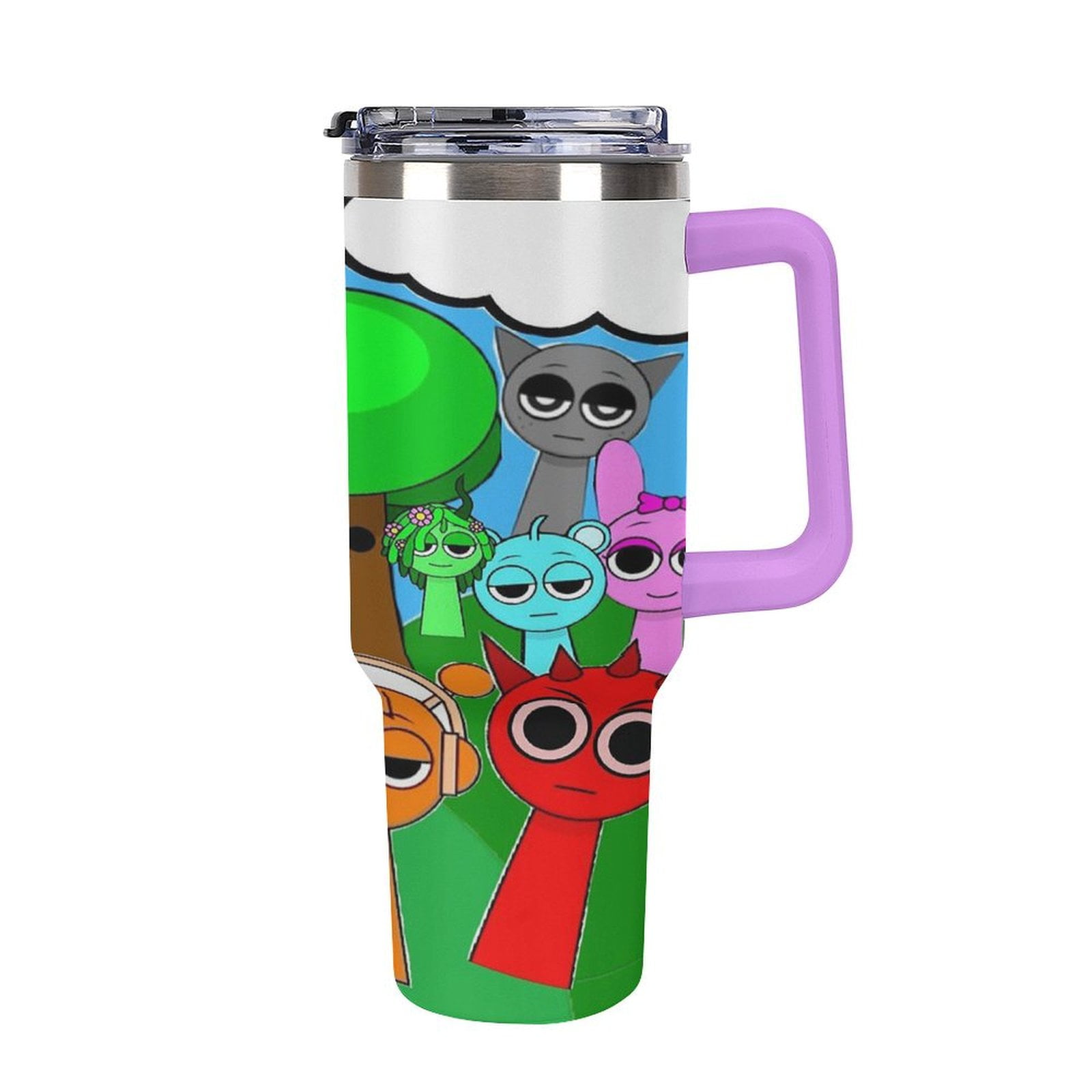 Sprunki 40 Oz Tumbler With Handle And Straw, Stainless Steel Vacuum ...