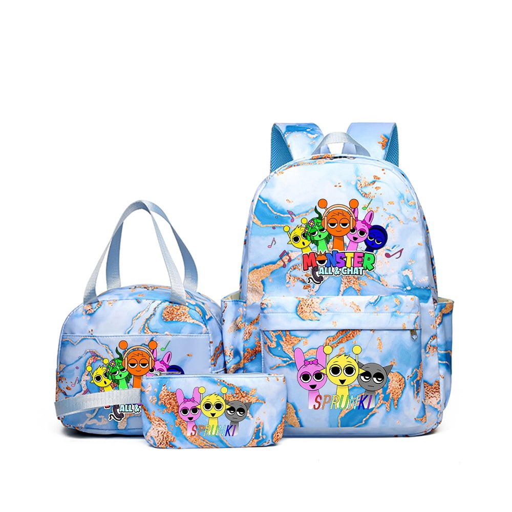 Sprunki Anime Backpack Set 3 Pieces with Lunch Bag and Pencil Case for ...