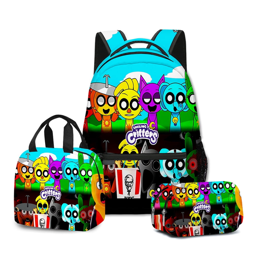 Sprunki Anime Backpack Set 3 Pieces with Lunch Bag and Pencil Case for ...