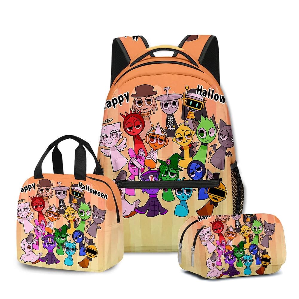 Sprunki Anime Backpack Set 3 Pieces with Lunch Bag and Pencil Case for ...