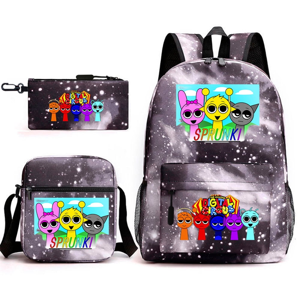 Sprunki Anime Backpack Set 3 Pieces with Shoulder Bag and Pencil Case ...