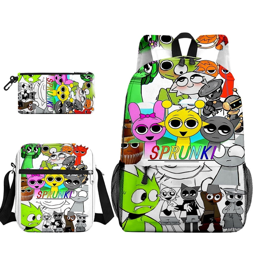Sprunki Anime Backpack Set 3 Pieces with Shoulder Bag and Pencil Case ...
