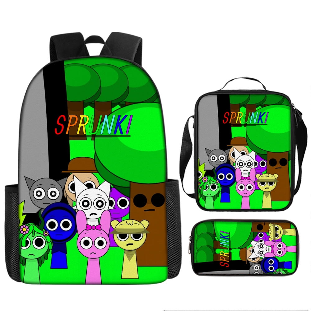 Sprunki Anime Backpack Set 3 Pieces Shoulder Bag and Pencil Case for ...