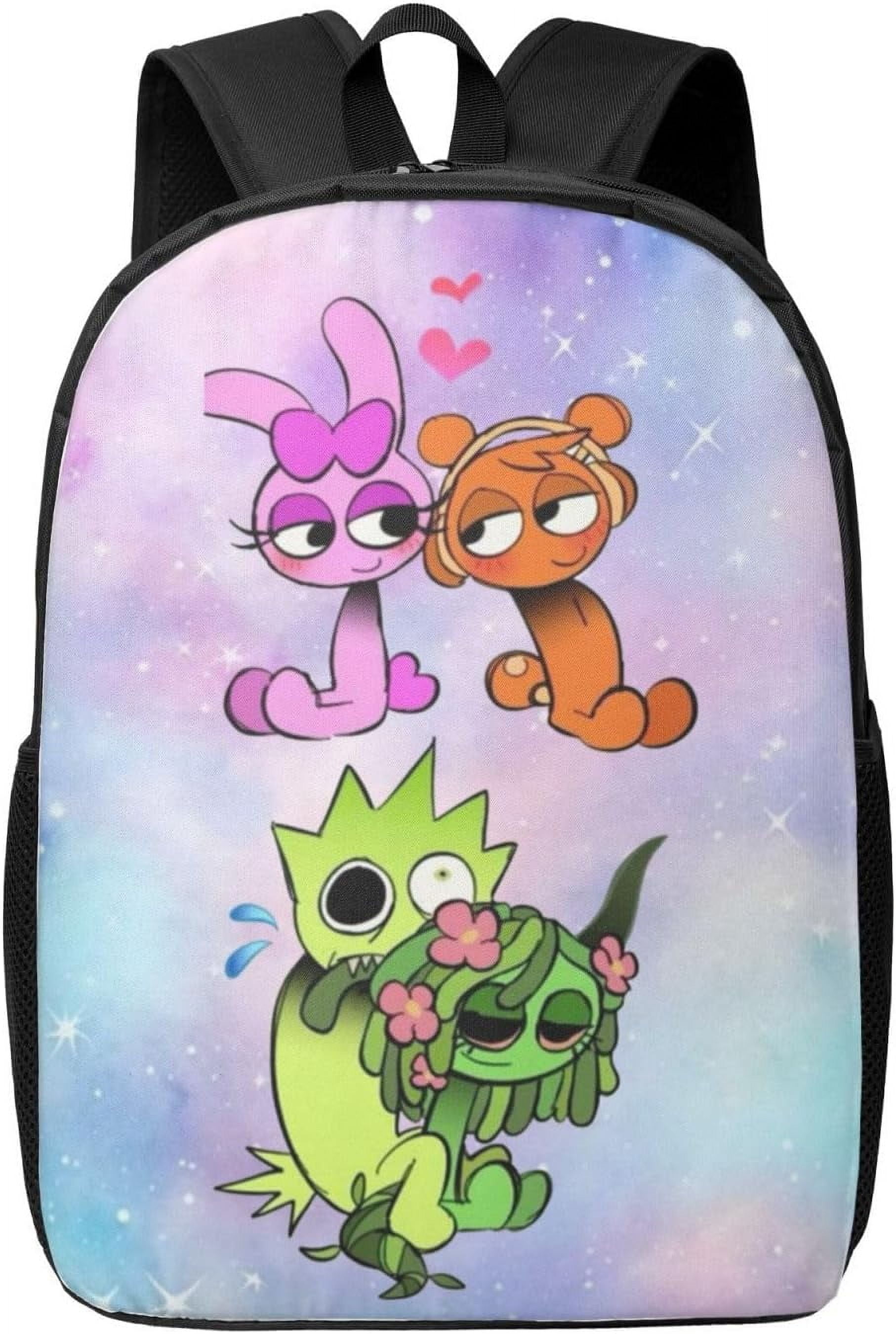 Sprunki Backpack, 17 Inch Casual Large Capacity Cute Travel Sports ...