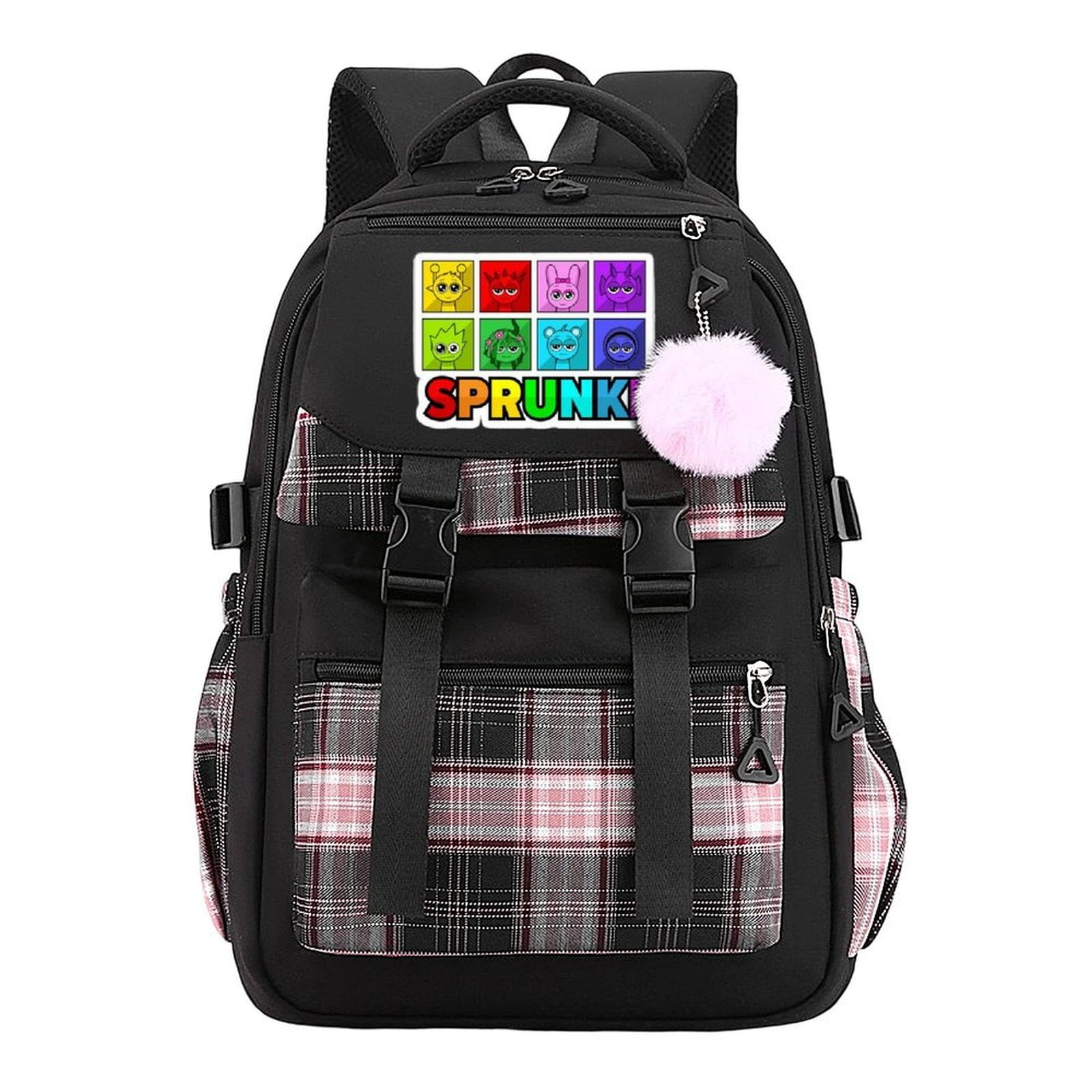 Sprunki Backpack ,17 in Lightweight Casual Plaid Laptop Travel Bag ...