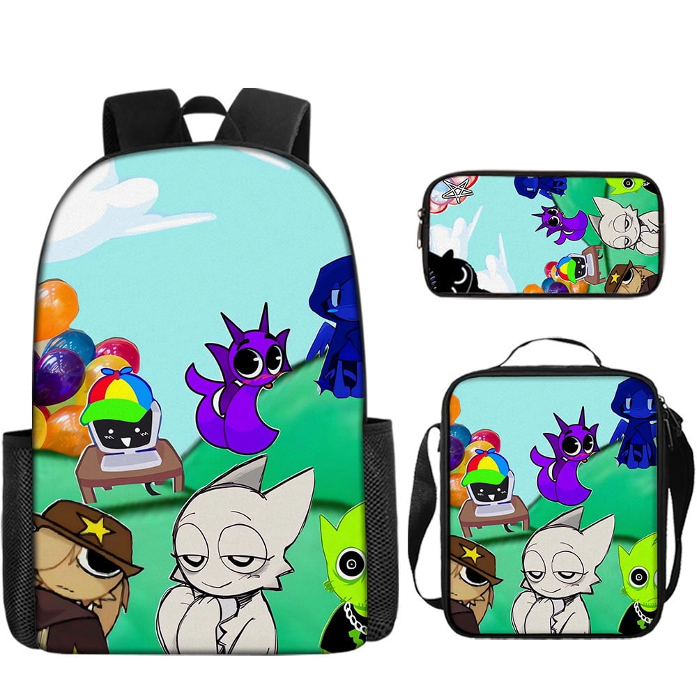 Sprunki Backpack 3 In 1 Backpack Lightweight Sprunki School Bags for ...