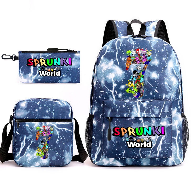 Sprunki Backpack 3-Piece Set,Music Games DayPacks,Lightweight Durable ...