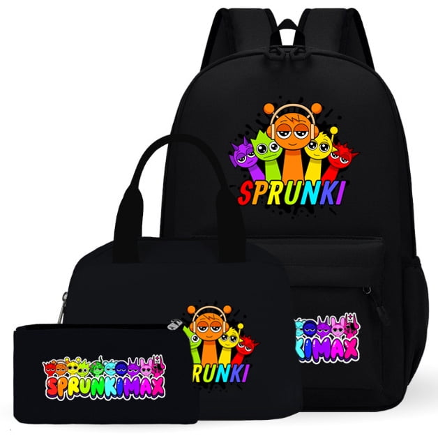 Sprunki Backpack 3-Piece Set,Music Games DayPacks,Lightweight Durable ...