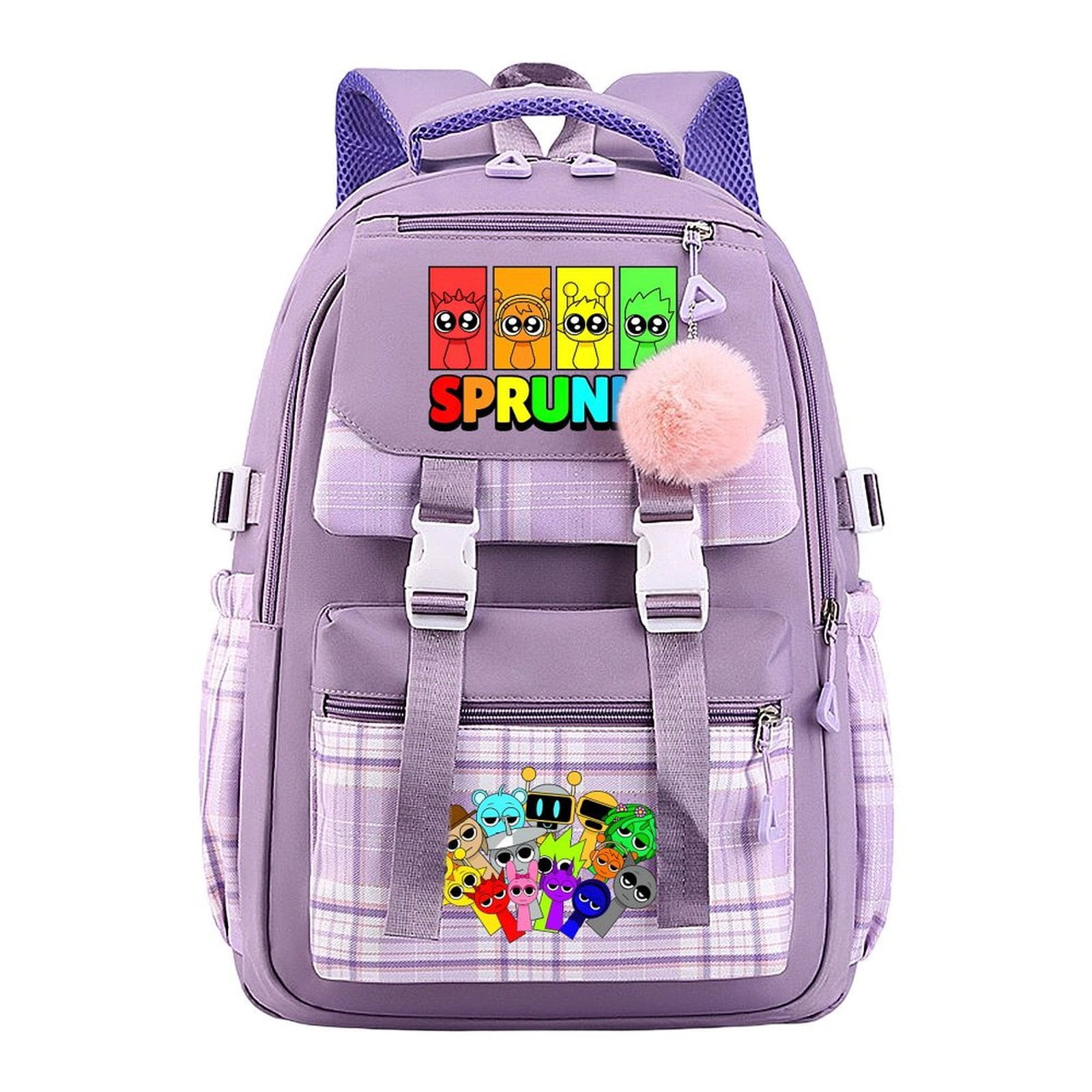 Sprunki Backpack Anime Schoolbag Multi-Pockets Daypack Cartoon Pattern ...