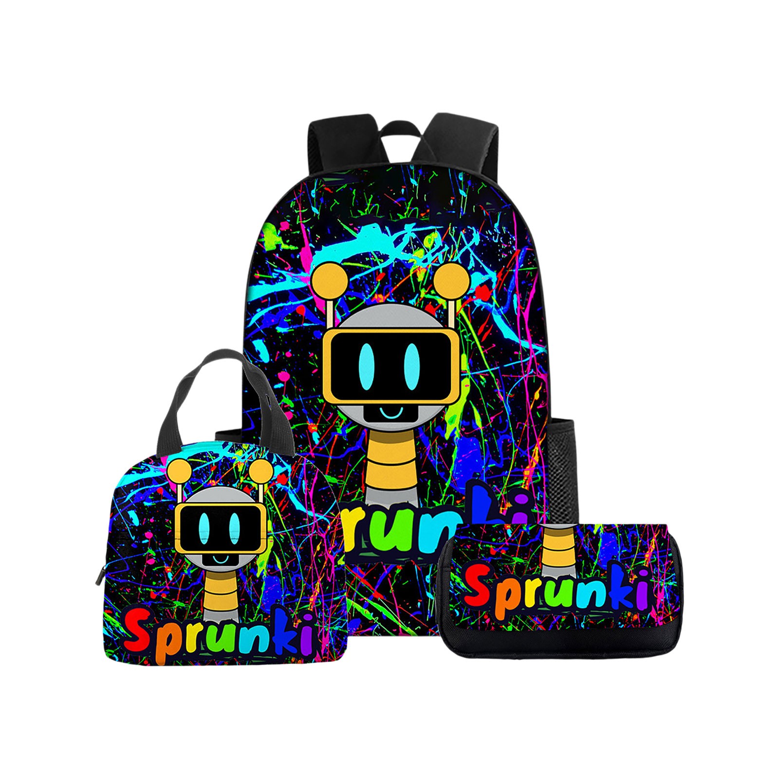 Sprunki Backpack Back to School 3PCS Set, Game Theme School Backpack ...