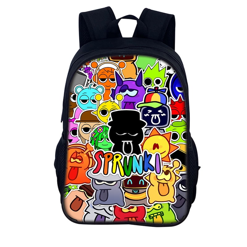 Sprunki Backpack Cartoon School Bag 15.7inch Lightweigth Zipper ...