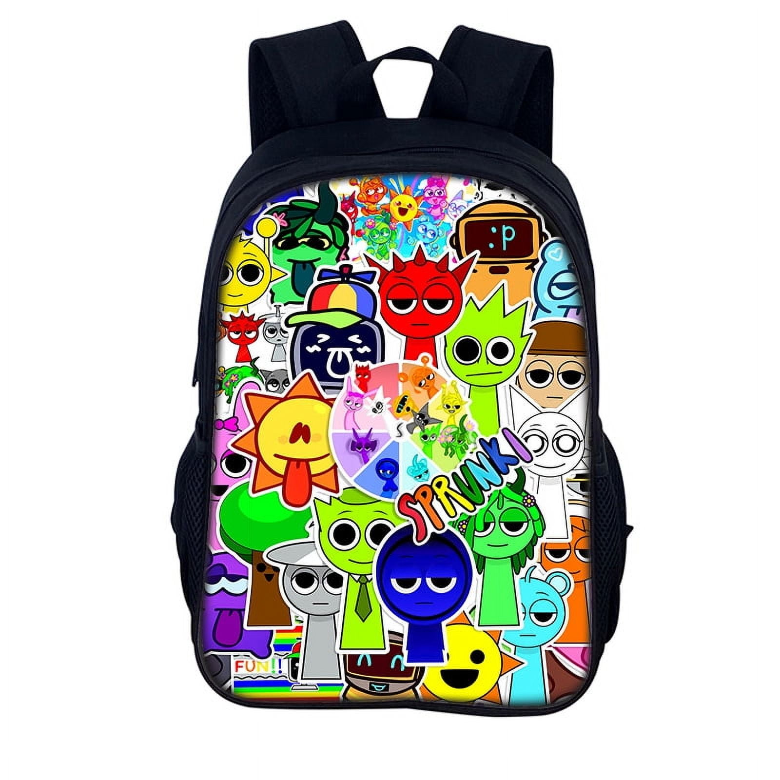Sprunki Backpack Cartoon School Bag 15inch Backpack Lightening Zipper ...