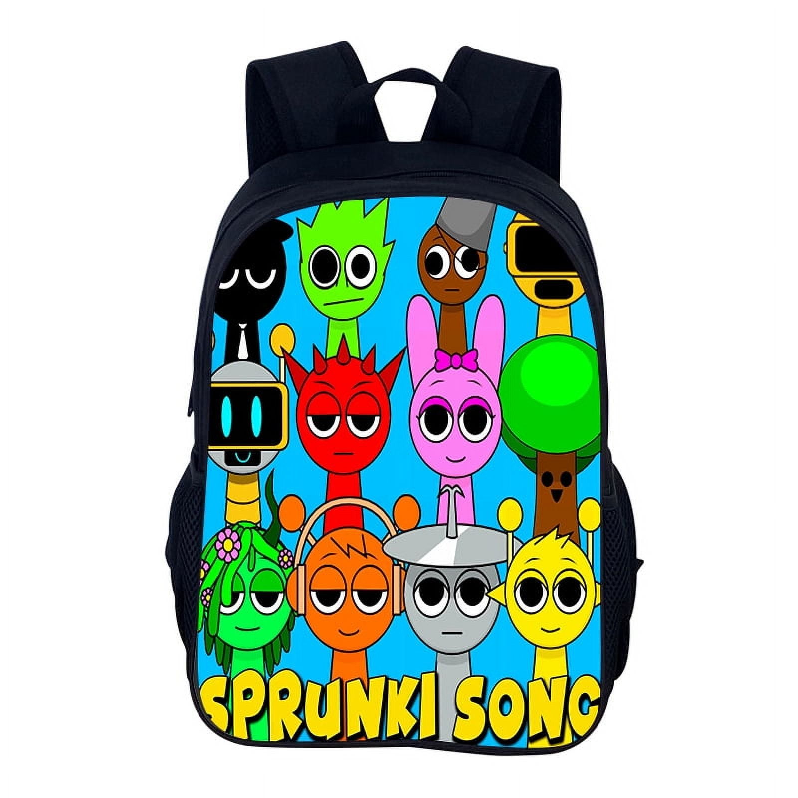 Sprunki Backpack Cartoon School Bag 15inch Backpack Lightening Zipper ...