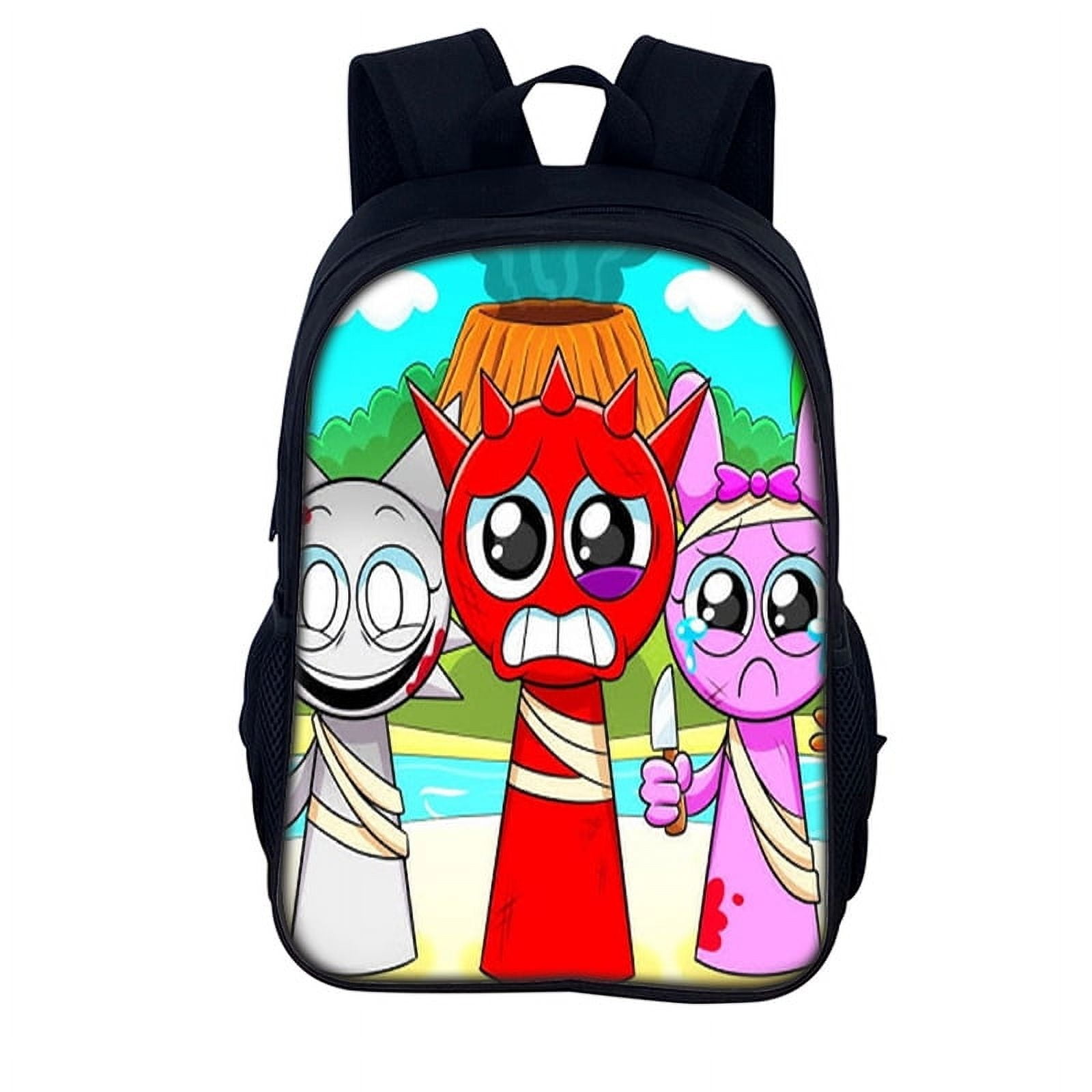 Sprunki Backpack Cartoon School Bag 15inch Backpack Lightening Zipper ...