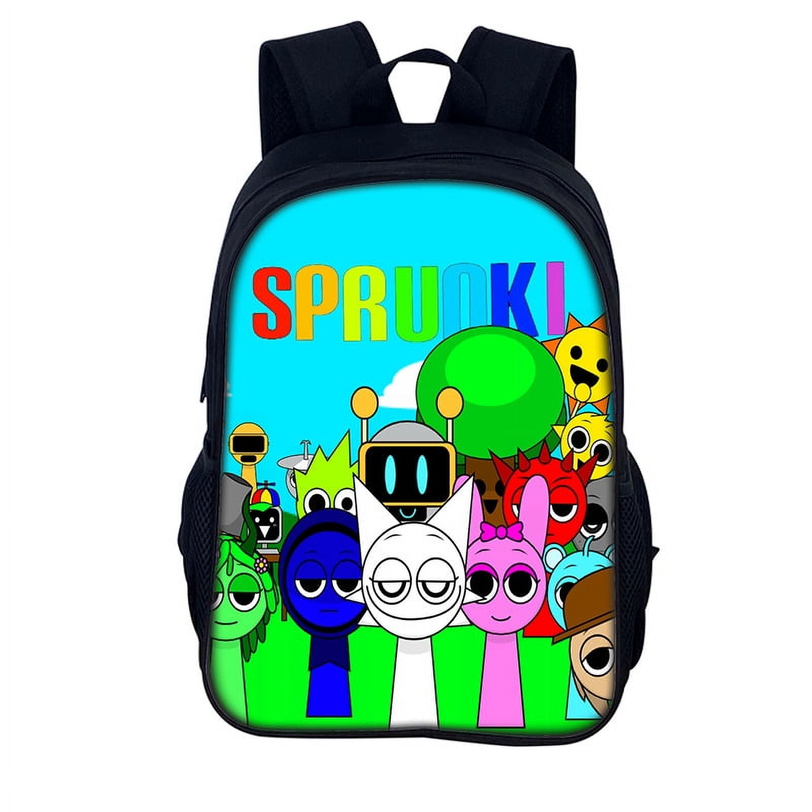 Sprunki Backpack Cartoon School Bag 15inch Backpack Lightening Zipper ...