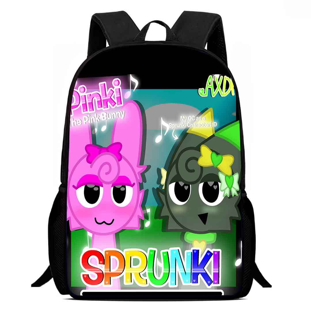 Sprunki Backpack| Gamer Black Rucksack | Green Creeper Zombie Skeleton ...
