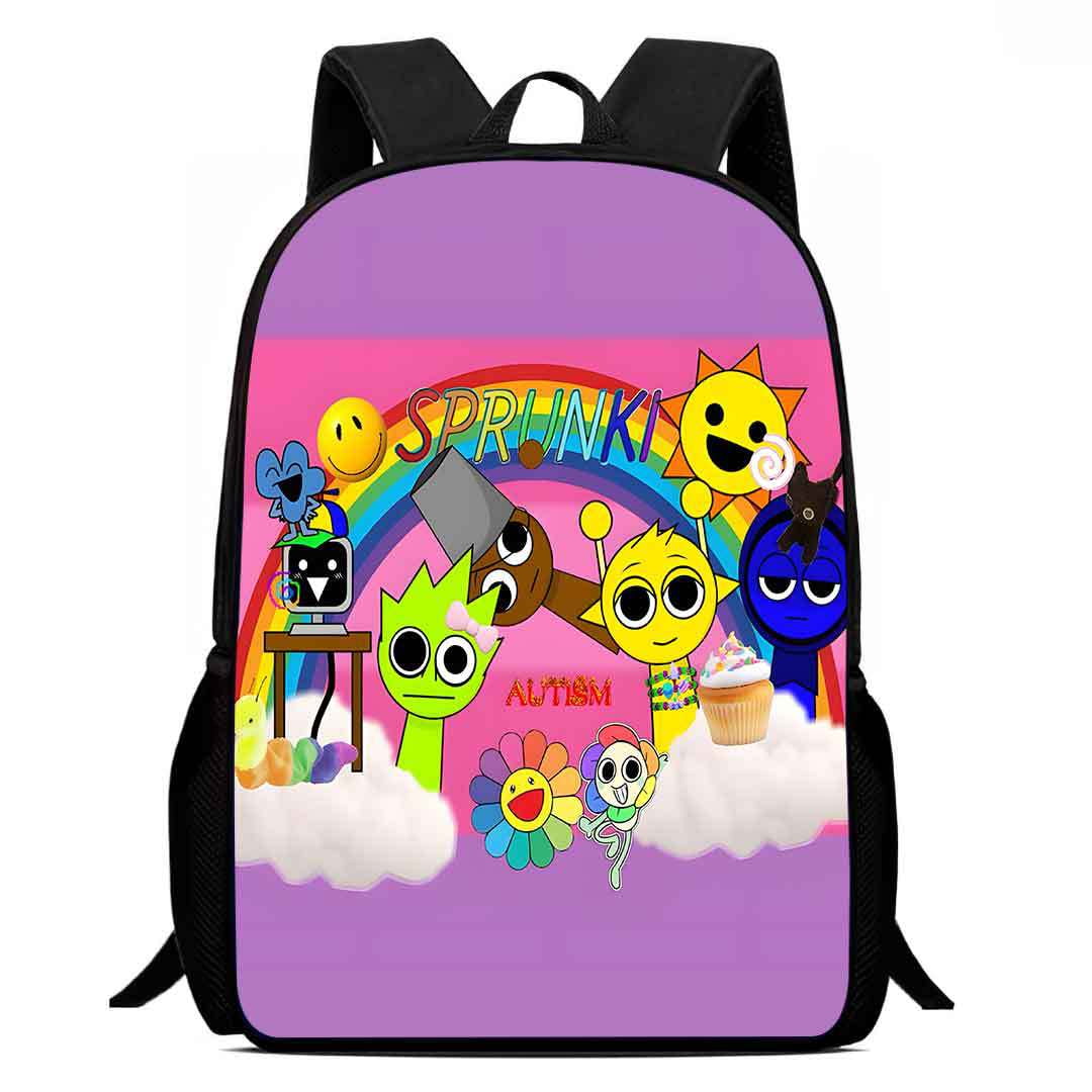 Sprunki Backpack| Gamer Black Rucksack | Green Creeper Zombie Skeleton ...