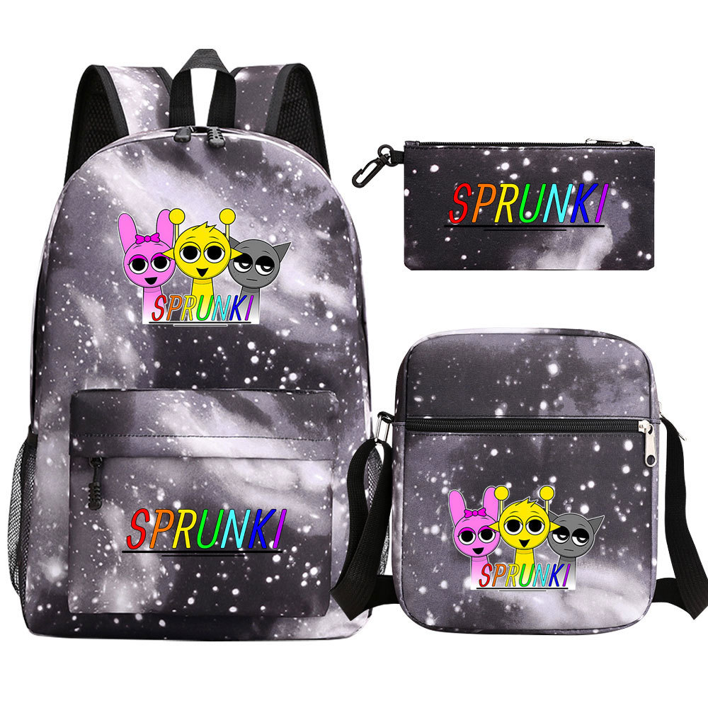 Sprunki Backpack with Front Pocket, Outdoor Bag 3 in 1 Bookbag Shoulder ...