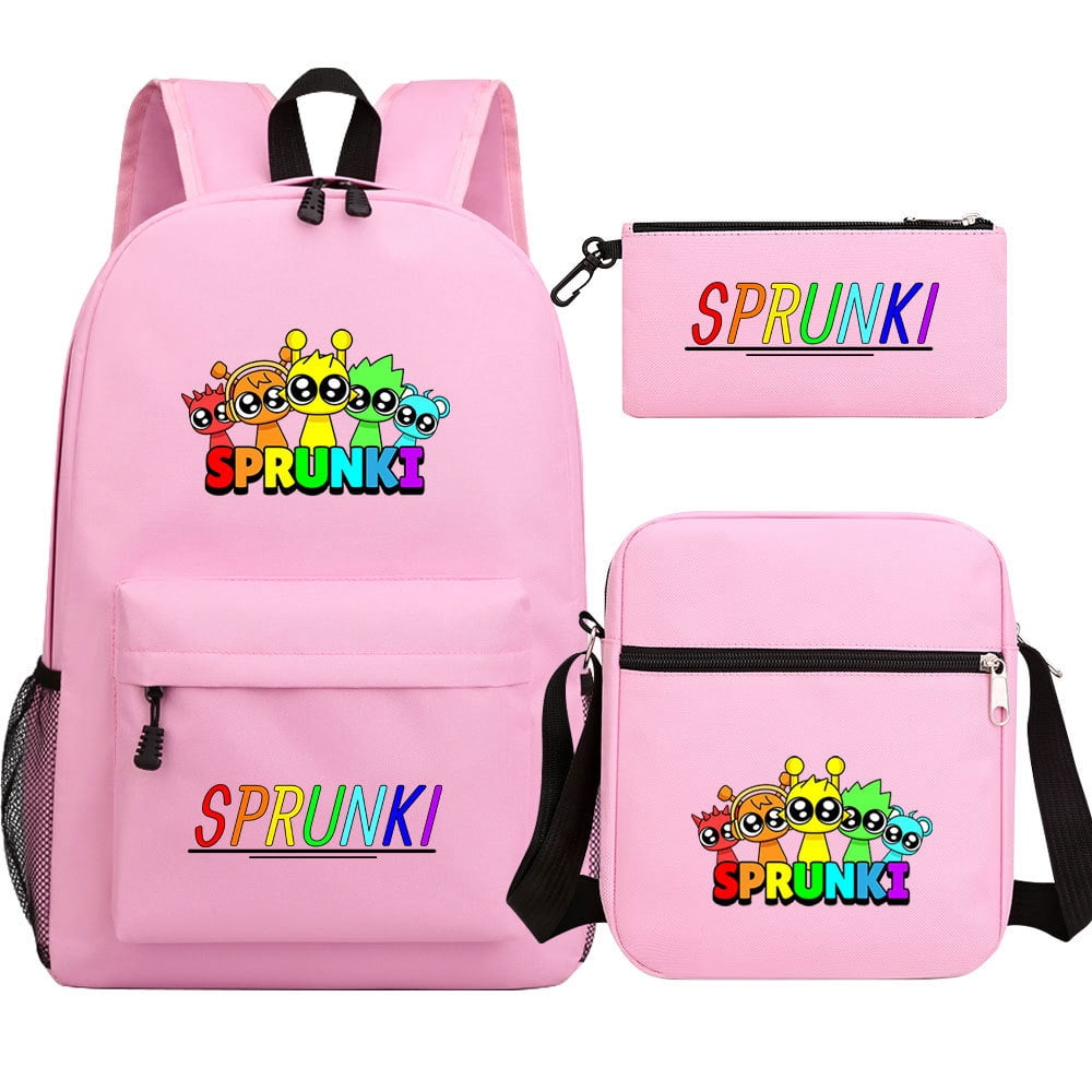 Sprunki Backpack with Front Pocket, Outdoor Bag 3 in 1 Bookbag Shoulder ...