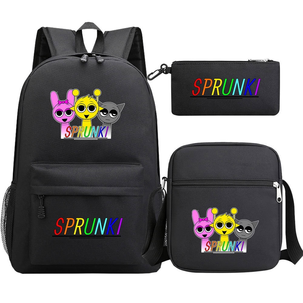 Sprunki Backpack with Front Pocket, Outdoor Bag 3 in 1 Bookbag Shoulder ...